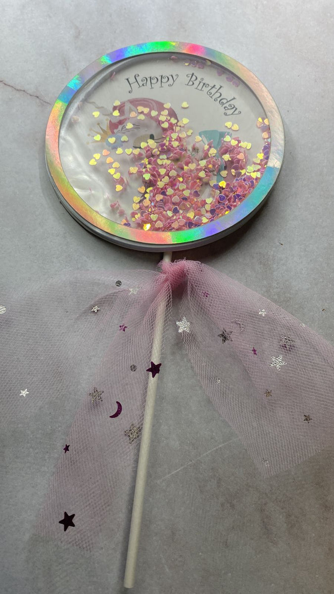 Cardboard Cake Topper Happy Birthday Confetti – Lamay