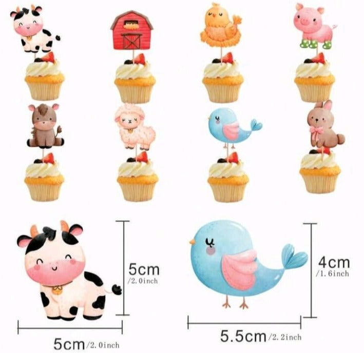 8pc Cardboard Cake Topper Farm – Lamay