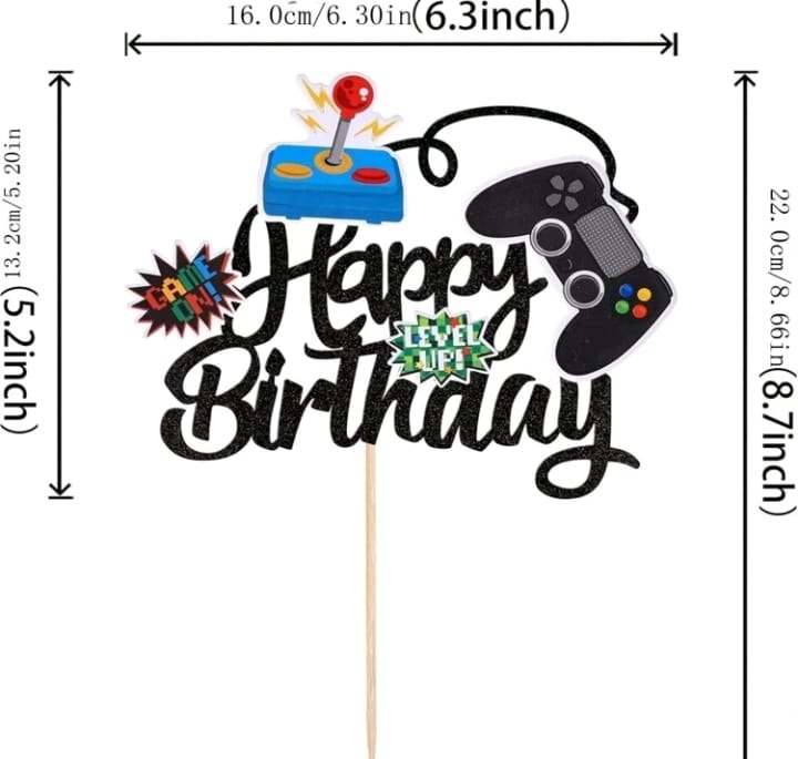 Cardboard Cake Topper Happy Birthday Playstation – Lamay
