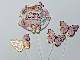 Cardboard Cake Topper Butterfly Purple – Lamay