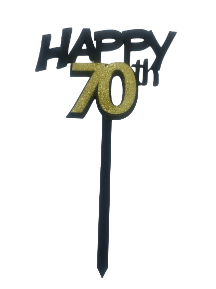 70th GoldKatty House Wooden Topper 70th Gold – Lamay