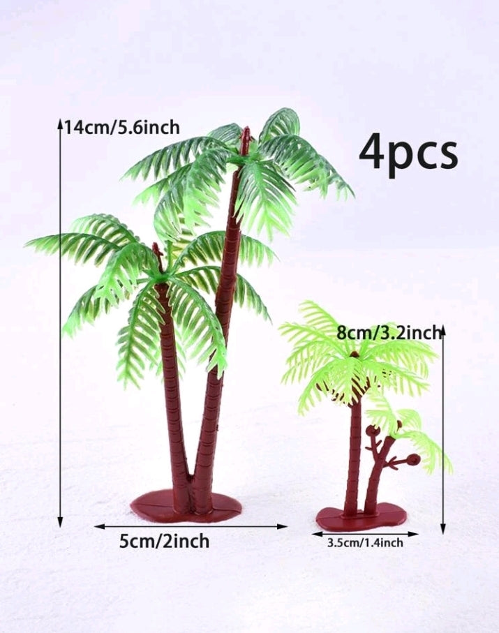 Cake Topper Plastics Coconut Tree 4pc – Lamay
