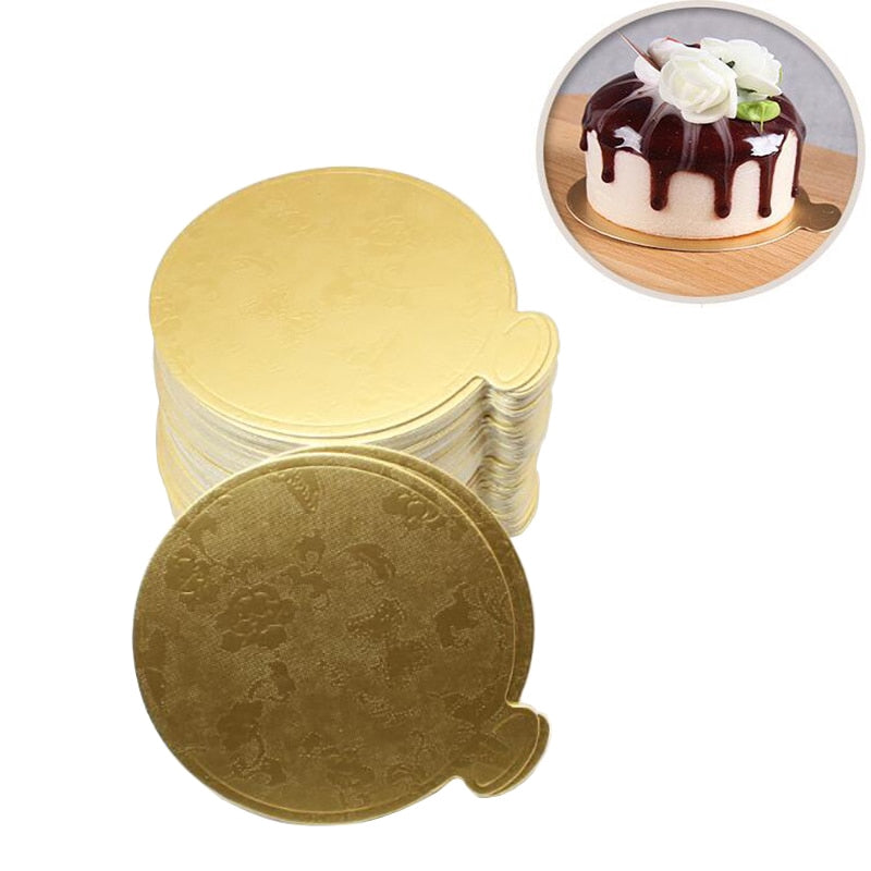 Cardboard Cake Board Mousse Mat Gold Floral 50pcs – Lamay