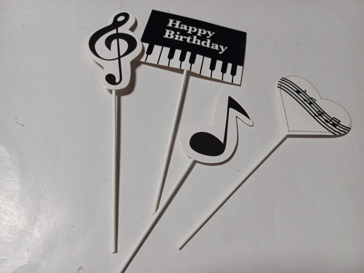 Cardboard Cake Topper Music Notes – Lamay