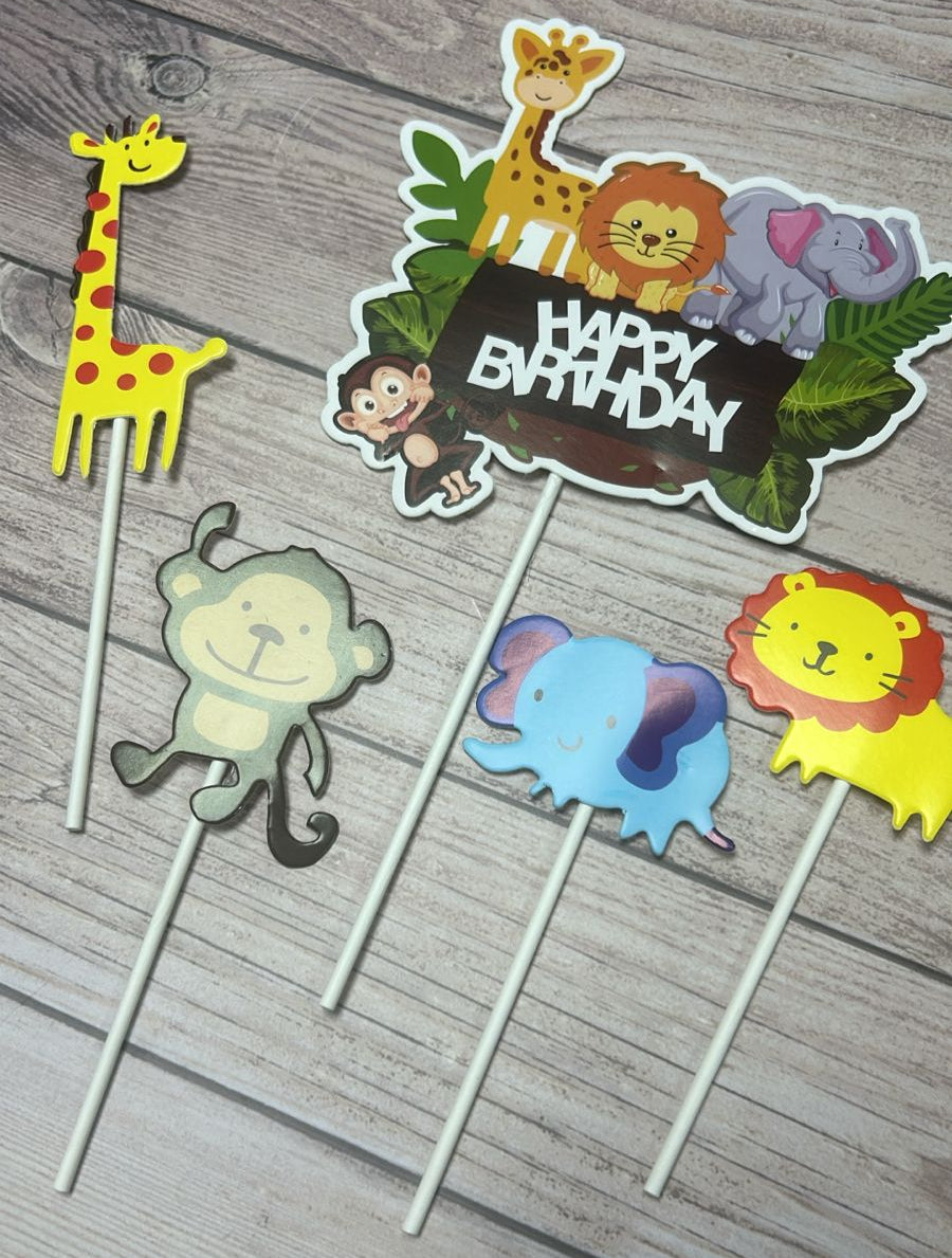 Wild animals cardboard cake topper – Lamay