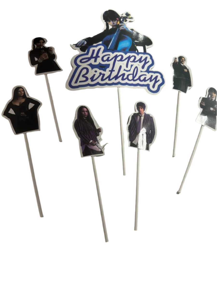 Cardboard Cake Topper Wednesday Adams Family – Lamay