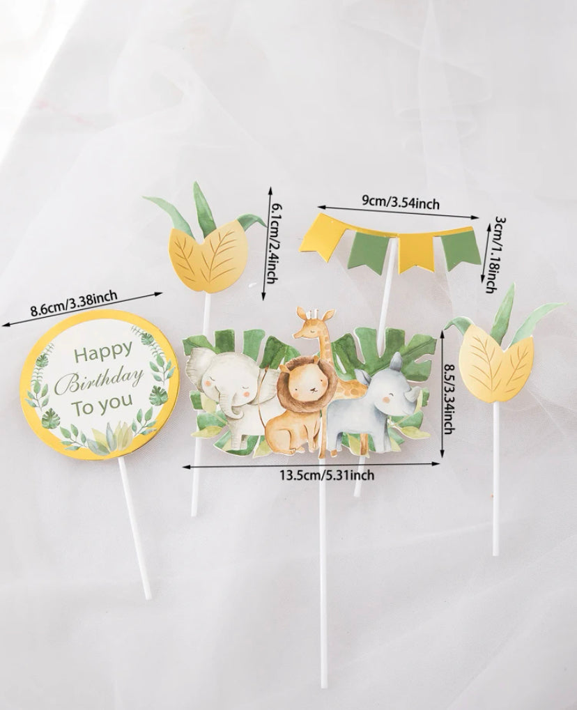 Cardboard Cake Topper Wild Animal Jungle – Lamay