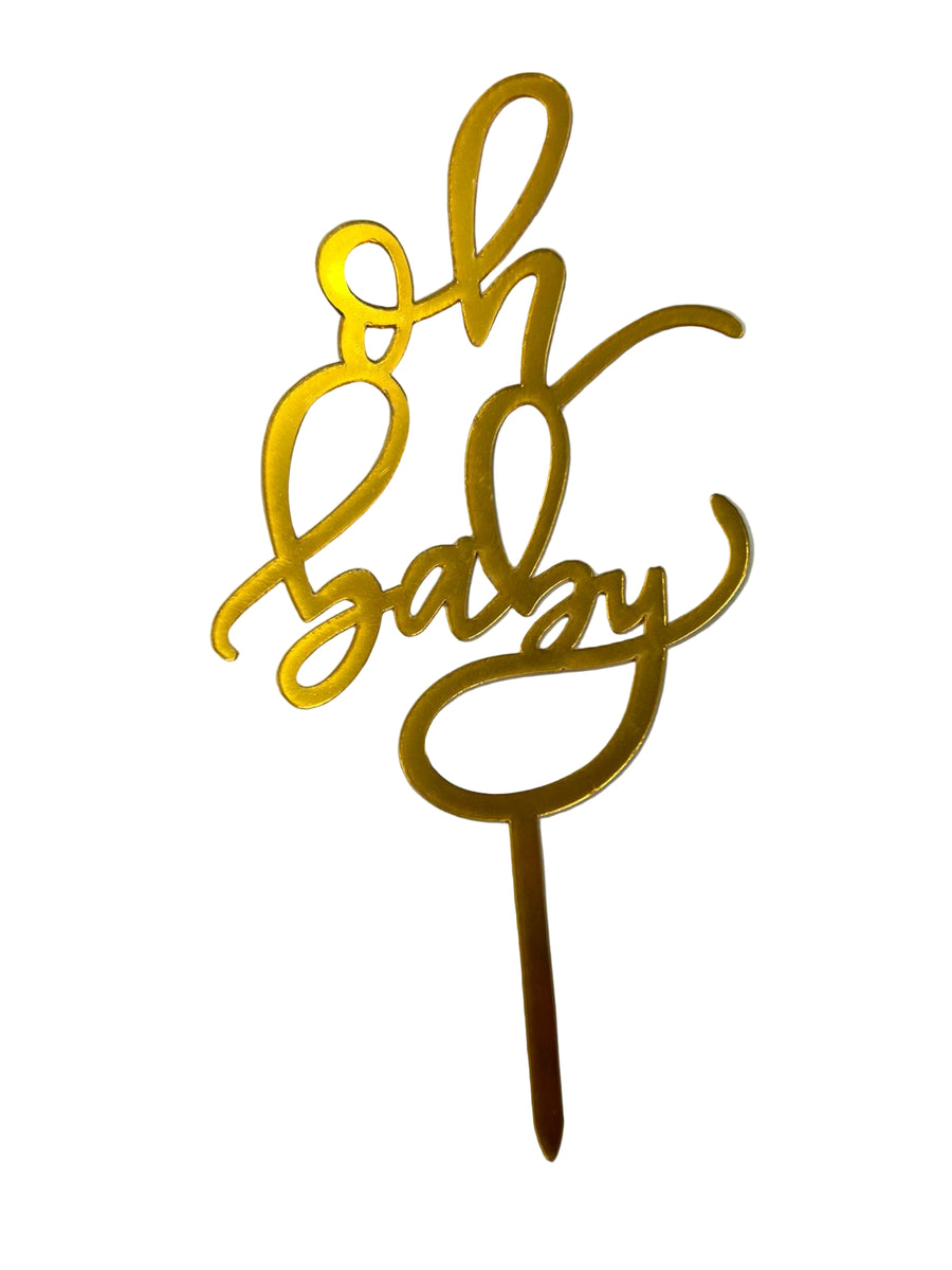 Nr319 Acrylic Cake Topper Oh Baby Gold – Lamay