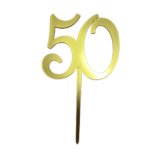 Nr262 Acrylic Cake Topper 50 Fifty Gold – Lamay