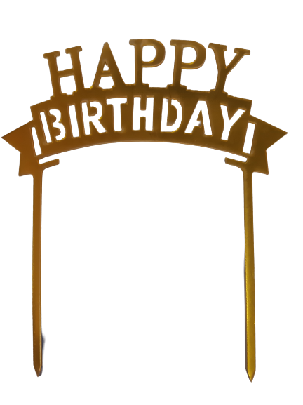 Nr266 Acrylic Cake Topper Happy Birthday Banner Gold – Lamay