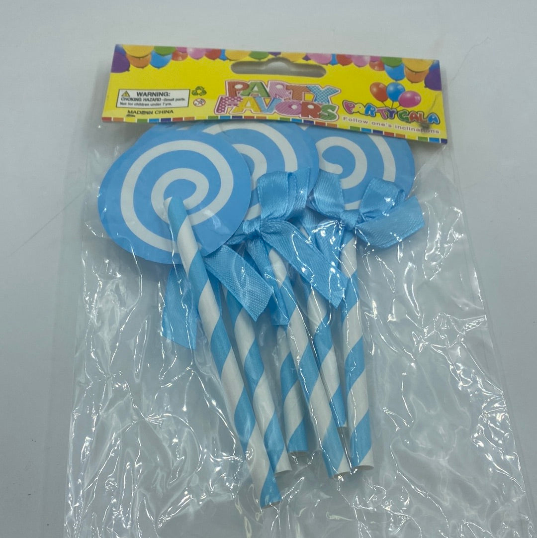 Blue Lollipop Cardboard Cake Topper – Lamay