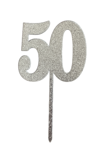Nr76 Acrylic Cake Topper Number 50 Silver – Lamay