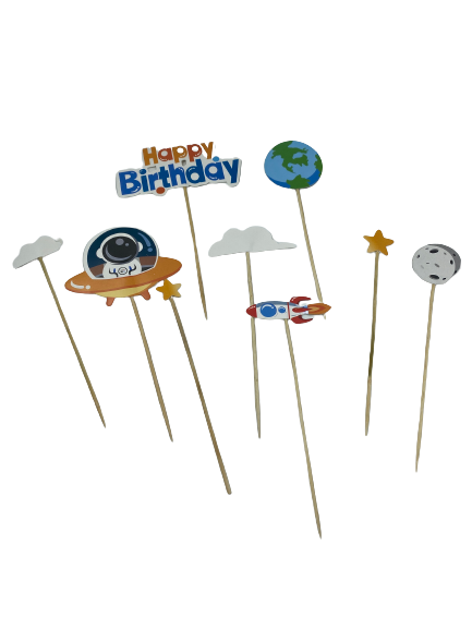 Space Cardboard Cake Topper – Lamay