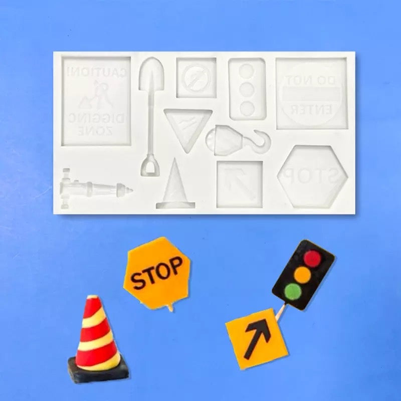 Silicone Mould Fondant Traffic Signs – Lamay