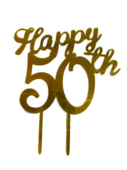 Nr214 Acrylic Cake Topper Happy 50th Gold – Lamay