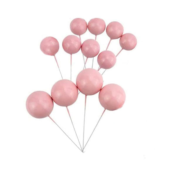 Cake Topper Polystyrene Faux Balls Pink 10pcs 4cm – Lamay
